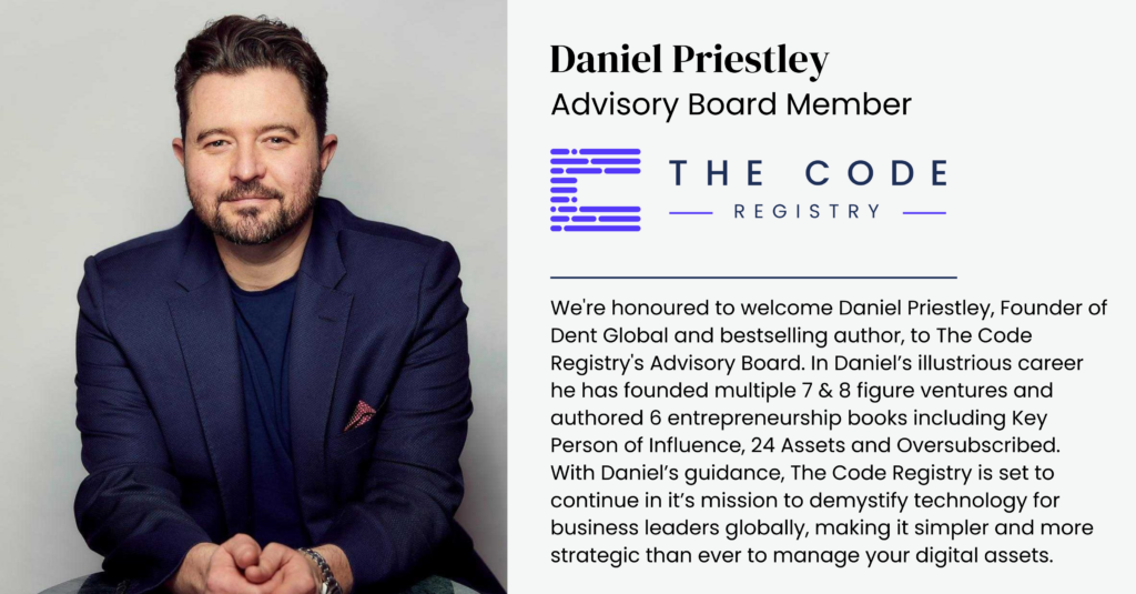 Press | Daniel Priestley Joins The Code Registry Advisory Board